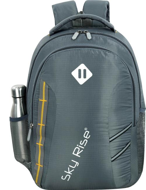 Buy Sky Rise Black, Grey Polyester Large Laptop Backpack - 42 L Online ...
