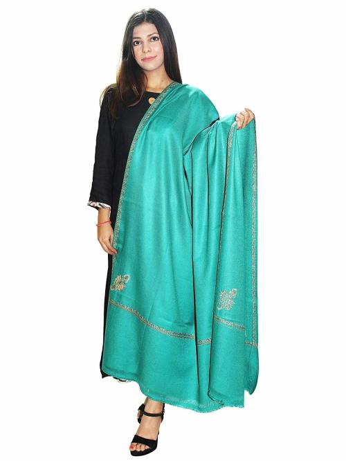 Buy KASHMIRI QUEEN SUIYA GREEN SHAWL Online at Best Prices in India ...