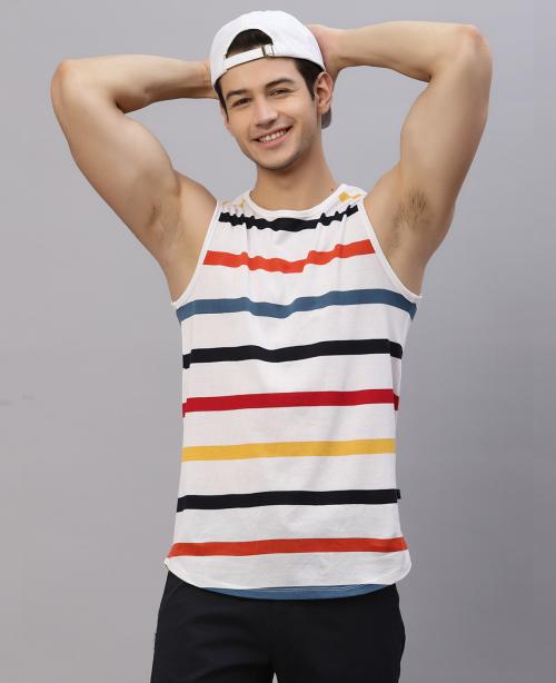 Buy Rigo Men Multi Stripe Round Neck Sleeveless Vest Online at Best Prices in India - JioMart.