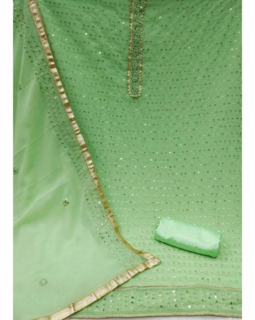 Buy ICCIT FAL Women Green Embroidered Georgette Salwar Suit Material ...