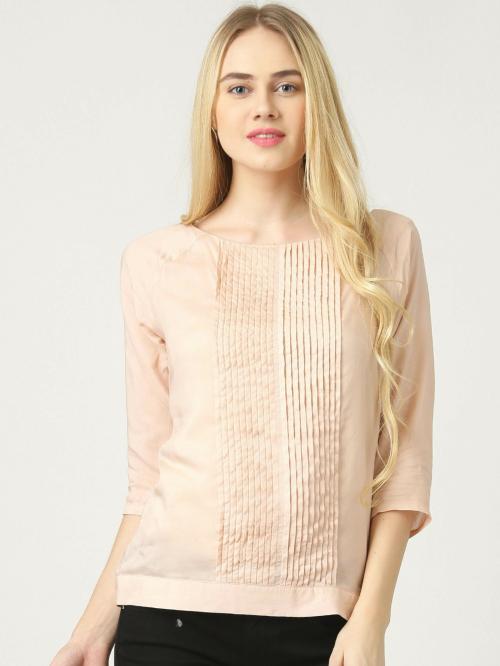 Buy Marie Claire Women Peach Solid Top Online at Best Prices in India - JioMart.