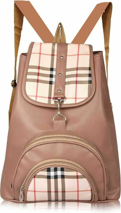 Buy SARA Brown PU Leather Backpack 14 L Online at Best Prices in India ...