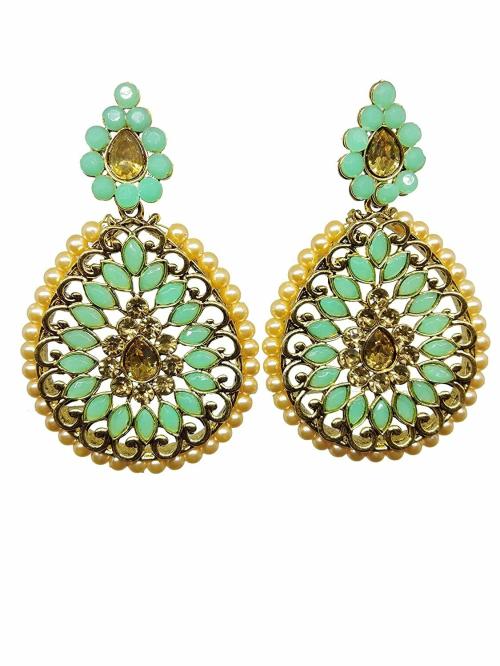 Buy Total FashionGold Plated Traditional Drop Shap Light Blue Dangle ...