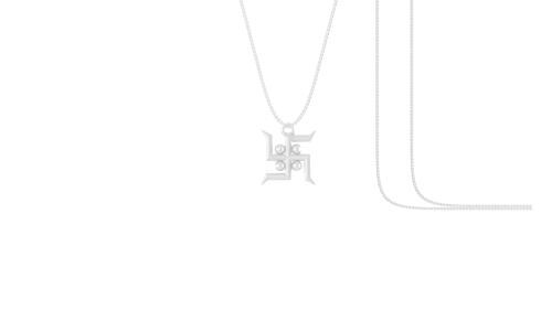 Buy Akshat Sapphire Pure Silver Spiritual Swastik Symbol Pendant With ...