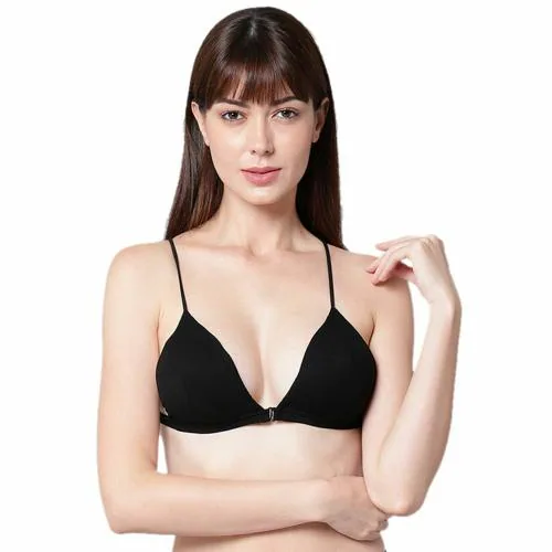Buy PrettyCat Black Solid Nylon Bralette Bra For Women (PC-BR-6073) Online at Best Prices in ...