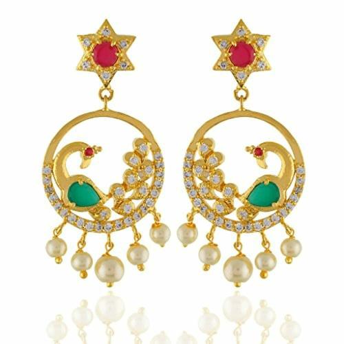 Buy One Stop Fashion Gold Plated Mayur Design Hanging Earring Gold for ...