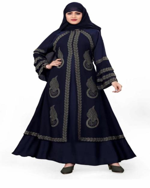 Buy AMBAJI FASHION Nida Matte Solid Burqa With Hijab (Blue) Online at ...