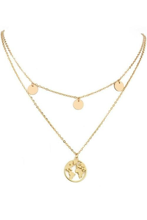 Buy Myjewel Brass Gorgeous Gold Plated Double Layered Earth World ...