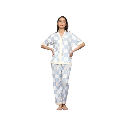 Buy AUREA Night Suit Set for Women | Graphic Print Half Sleeves Night ...