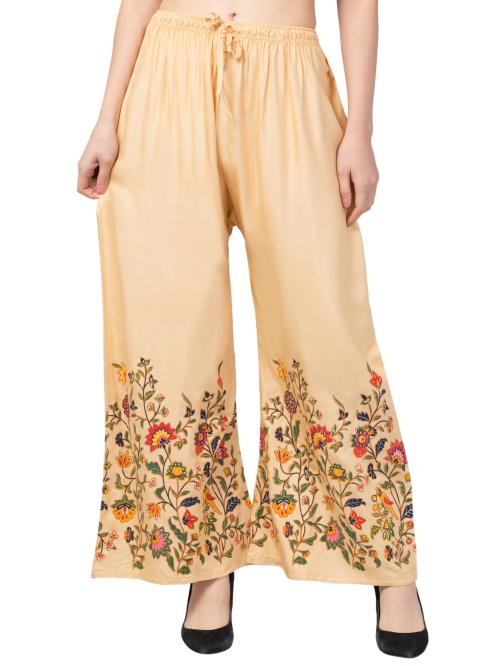 Buy Hathor Dreamz Stretchable, Elegant and Easy Wash-Ankle Length Women Rayon Floral Palazzo,26 ...