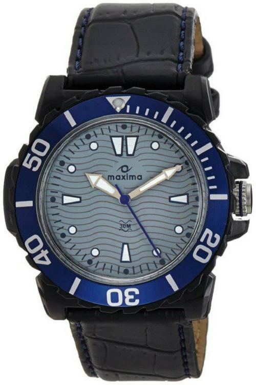 Buy Maxima Analog Grey, Black Dial Black Strap Watch For Men (31186LPGW ...