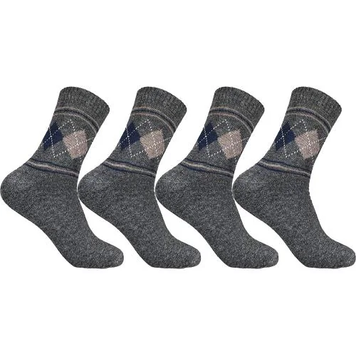 Buy Cotson Men Winter Warm Woolen Terry Towel Socks (Pack of 4 Pairs ...