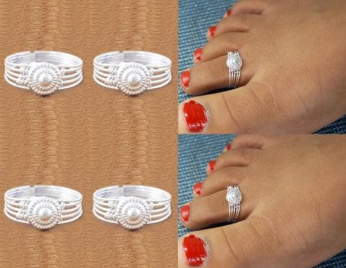 Buy GoldFish Stylish Adjustable Toe Ring Set For Women Online at Best ...