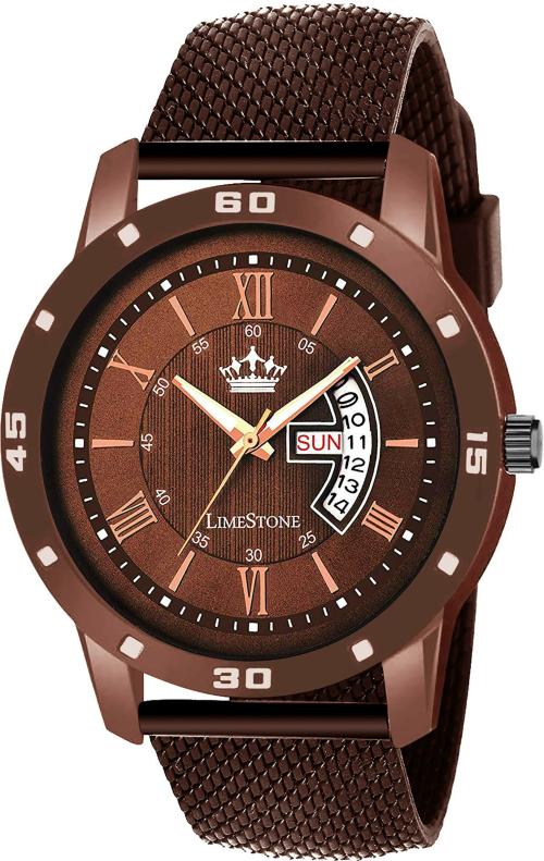 Buy LIMESTONE Analog Brown Dial Brown Strap Watch For Men (LS2829 ...
