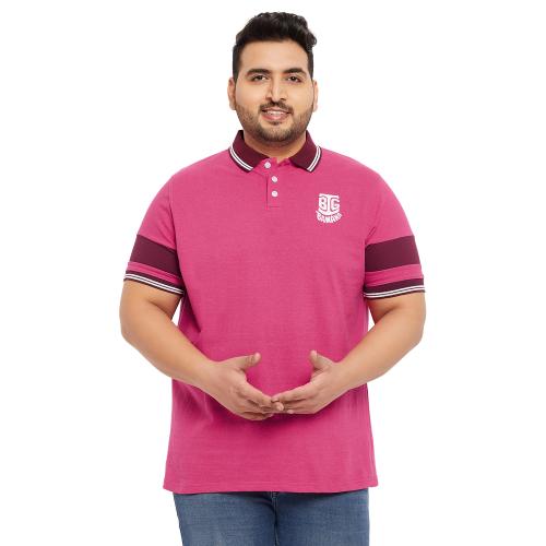 Buy Bigbanana Men Plus Size Caprio Magenta Polo Tshirt Online at Best ...