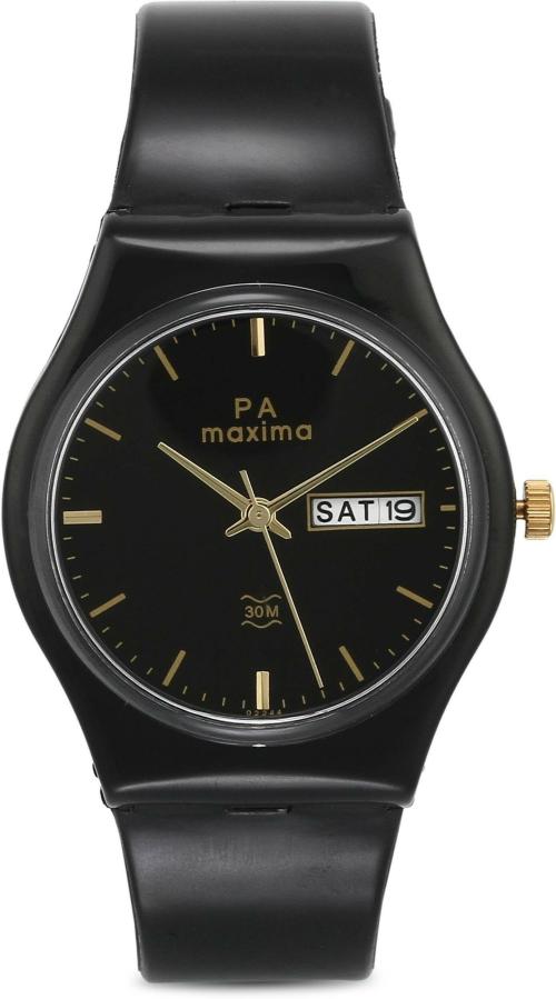 Buy Maxima Analog Black Dial Black Strap Watch For Men (02244PPGW ...