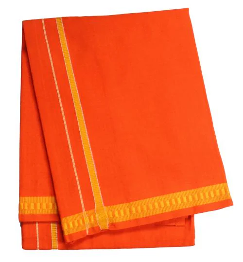 Buy Hornbill Enterprises 100% Cotton Men's Single Dhoti -2 Mtrs / Mundus/Lungi Line Border Set 1 ...