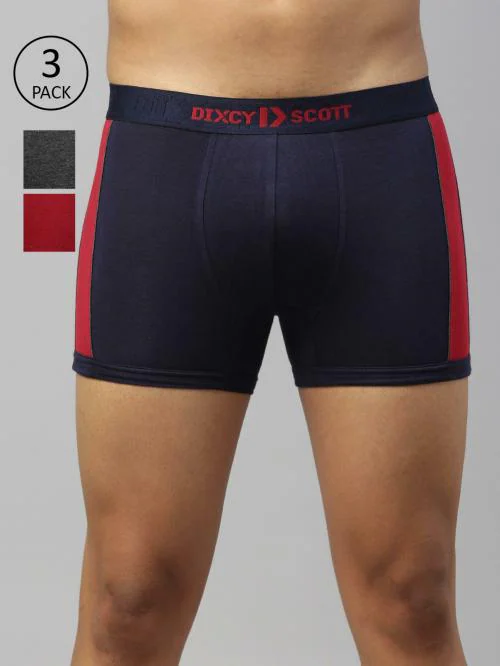 Buy Dixcy Scott Maximus Men's Assorted Solid Cotton Lycra Pack of 3 ...
