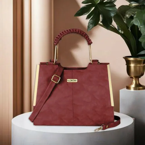Buy LOREM Wine Elegent Designer Faux Leather Handbag For Women And ...