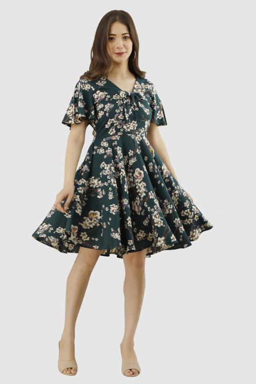 Buy Pretty Loving Thing Women Midi Bell Sleeve Dress Green Online at ...