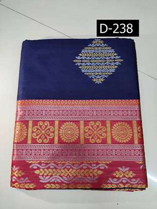 Buy Marabout Women Blue Embellished Jacquard Bollywood Saree Online at ...