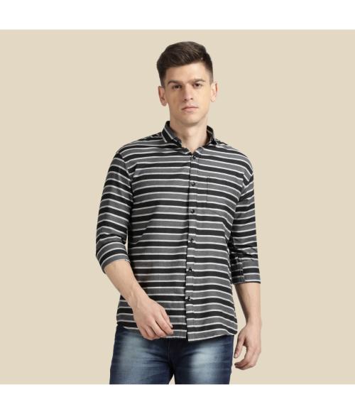 Buy FILOSE Mens Wear Pure Cotton Striped Printed Navy Blue Color Shirt ...