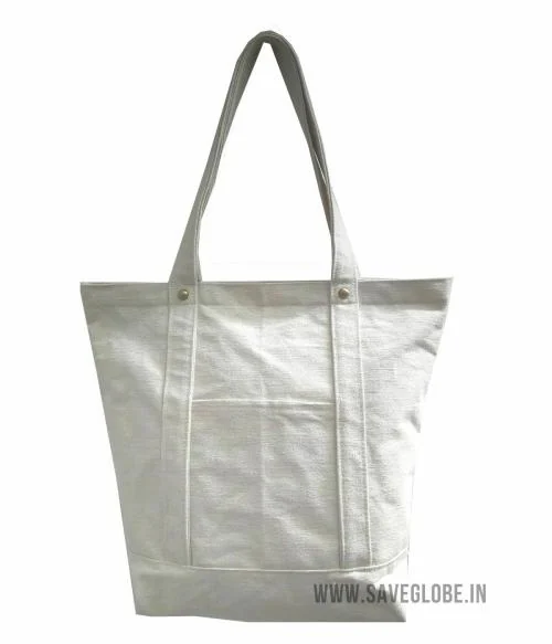 Buy Cot Clay SaveGlobe's Eco-Friendly Natural-colour Hard-Canvas Tote ...