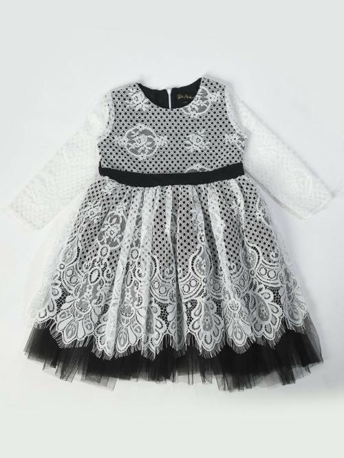 Buy Bella Moda Girls Fit and Flair Solid Full Sleeve Party Wear Dress ...