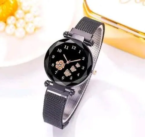 Buy AKVSALE Diamond Dial with Latest Generation Black Magnet Belt Watch ...