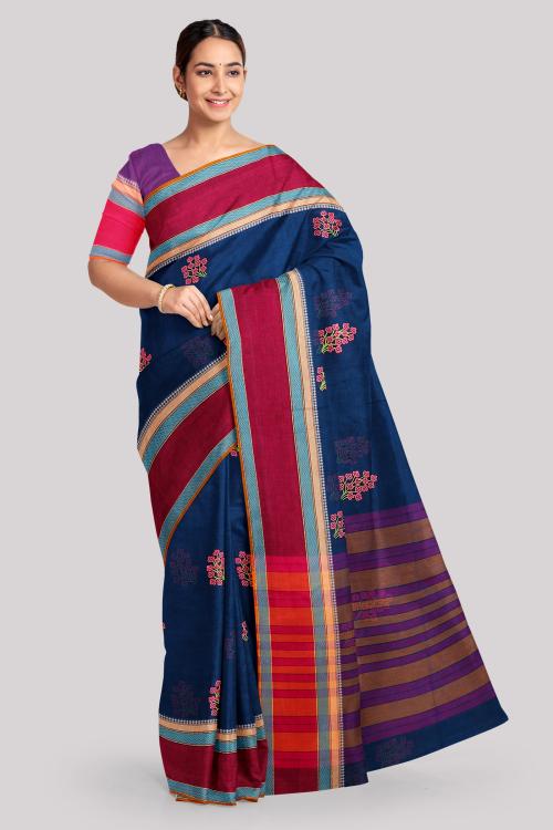 Buy KSR HANDLOOMS KANCHI COTTON WORK SAREE Online at Best Prices in ...