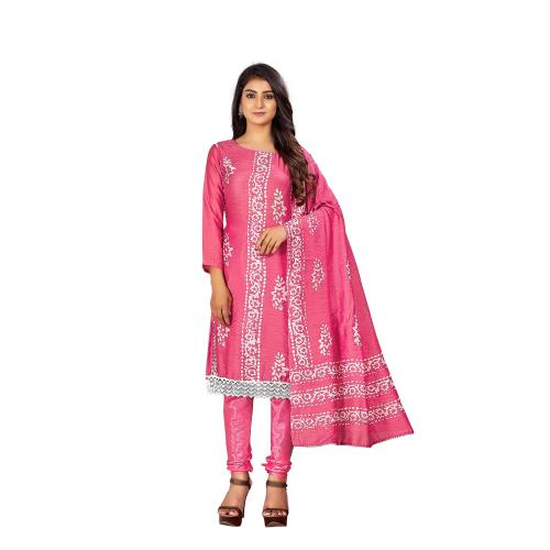 Buy Marabout Pink Printed Unstitched Dress Material Online at Best ...