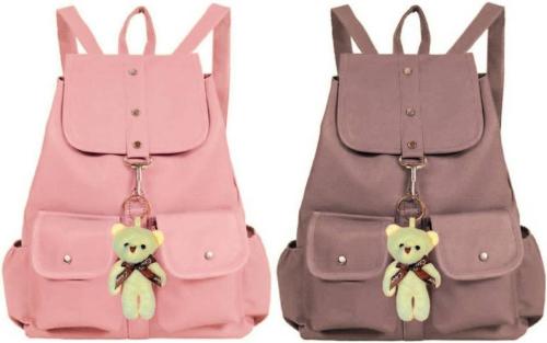 Buy TARSHI Pink and Beige Genuine Leather Pocket Attach Teddy Travel ...
