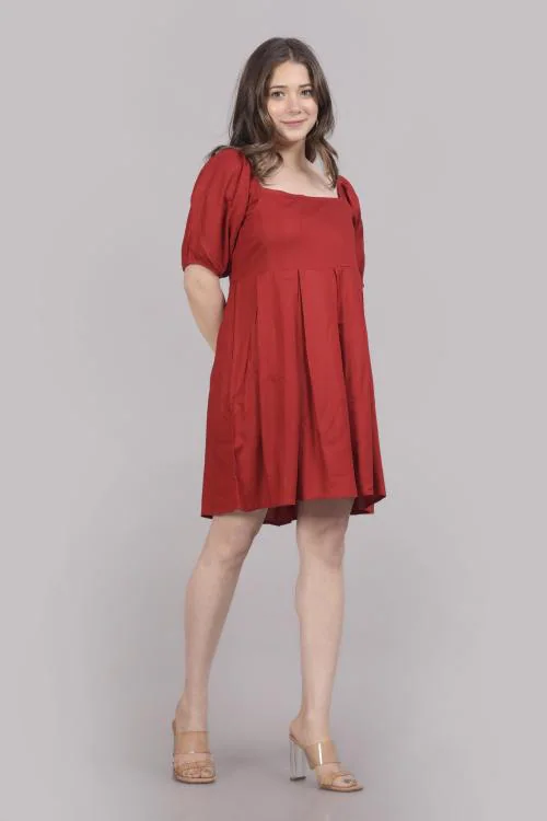 Buy Manojava Women Maroon Solid Viscose Rayon Bodycon Dress Online at ...