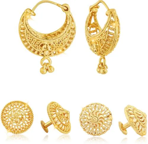 Buy Vighnaharta Gold-Plated Stud Earring Chandbali Earring (Women And ...