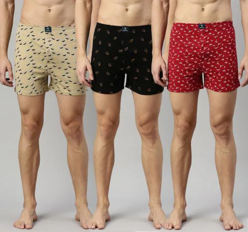 Buy Joven Men's Knitted Boxer Pack of 3 Shorts Online at Best Prices in ...