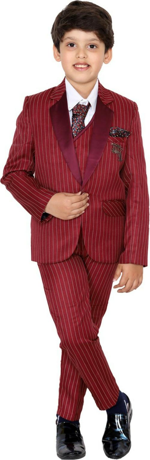Buy Fourfolds Boys Maroon Polyester set Online at Best Prices in India ...