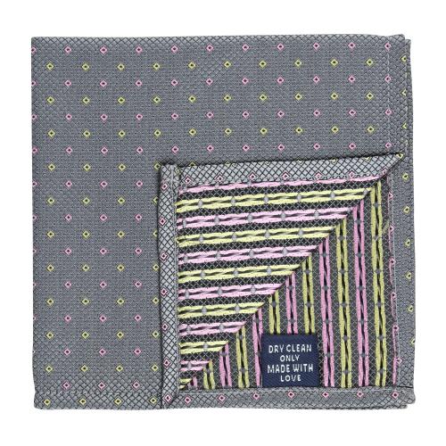 Buy Kavove Graceful Grey Checkered Pocket Square For Men Online at Best ...