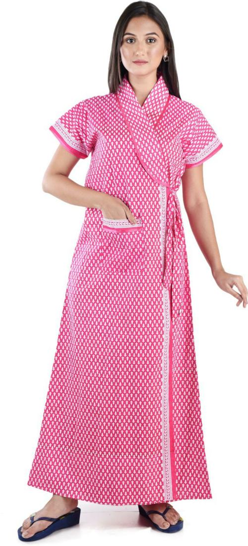 Buy BELLAMY Women Pink Printed Pure Cotton Single Nighty Online at Best Prices in India - JioMart.
