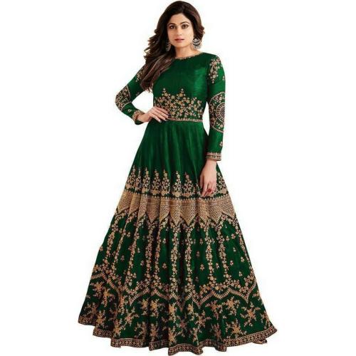 Buy Dealfab Women's tappeta satin embrodery Work semi stitch gown ...