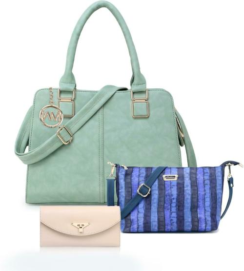 Buy Women Marks Women Green Handbag (Pack of: 3) Online at Best Prices ...