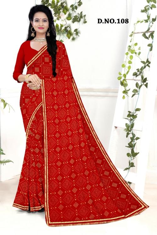 Buy RADHA KRISHNA EXPORTS Women Printed (Bandhani), Lace Border Silk ...