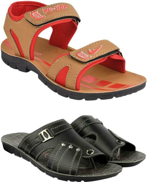 Buy ANGO Men Red, Black Sandals Online at Best Prices in India - JioMart.