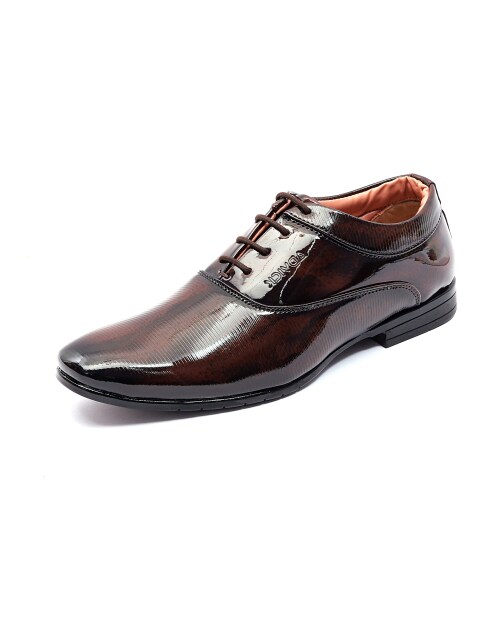 Buy Advick Tan Patent Formal Shoes For Men Lace Up WC-A-JP62-Tan -9 ...