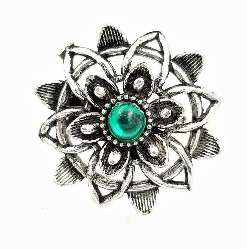 Buy Yash Jewels Emporium Silver-Plated Brass Adjustable Classic Ring ...