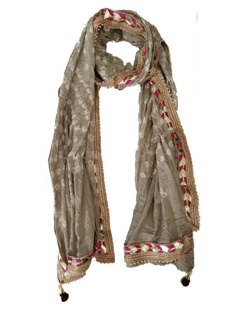 Buy DESI BUTIK Women's Silk Jaipuri Rajasthani Bandhani Bandhej Heavy ...