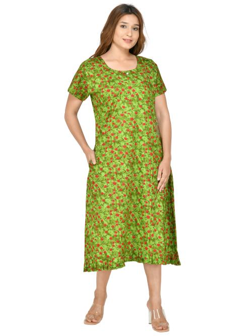 Buy Ribnee Cotton Fabric U Neck Design Short Nighty For Girls/Womens ...