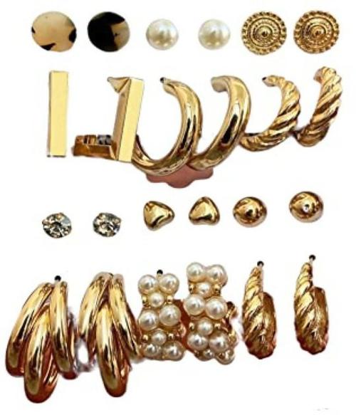 Buy DESTINY JEWEL'S Fashion Geometric and Trendy Metal Pearl Stud ...