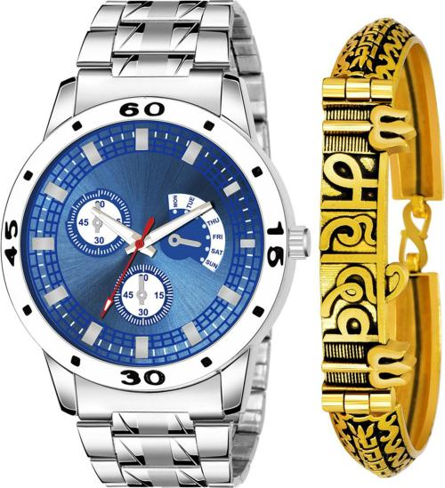 Buy Crab Analog Multicolor Dial Silver Strap Watch With Bracelet For ...