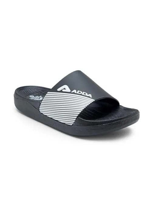 Buy ADDA TM-222 Men Black & White Stripes Slide Online at Best Prices ...