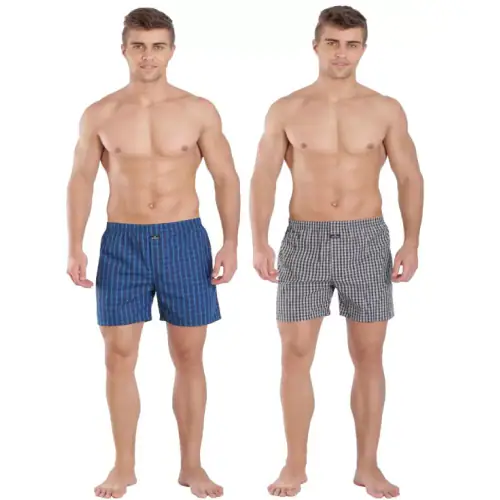 Buy JOCKEY Checkered Men Boxer (Size-L, Multicolor) Pack of 2 Online at ...